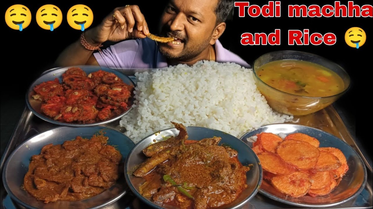 Asmr Eating Todi Machha Besara , Rice, Sukhua Besara, Two Types Chips ...