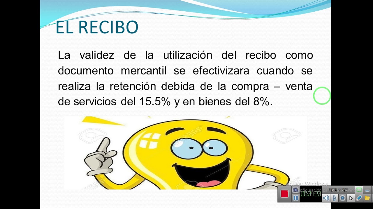 VIDEO EXPLICATIVO TEMA N°11 (PRIMERA PARTE) EL RECIBO - YouTube