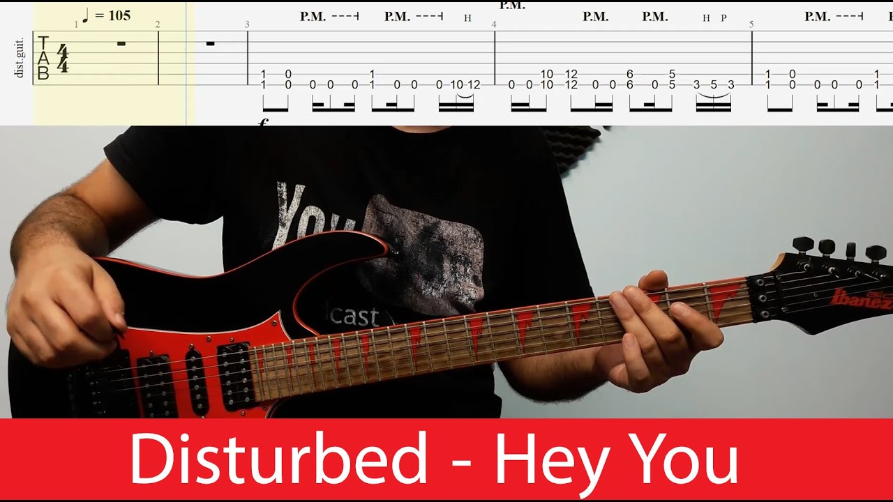 Disturbed - Hey You Teaser Guitar Cover With Tabs(Drop C#) - YouTube