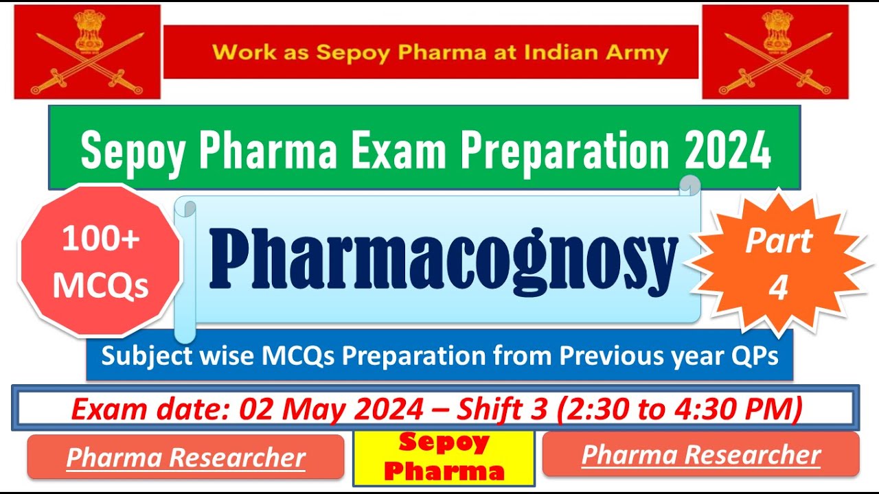 Sepoy Pharma Exam Preparation 2024 Pharmacognosy 110 MCQs # ...