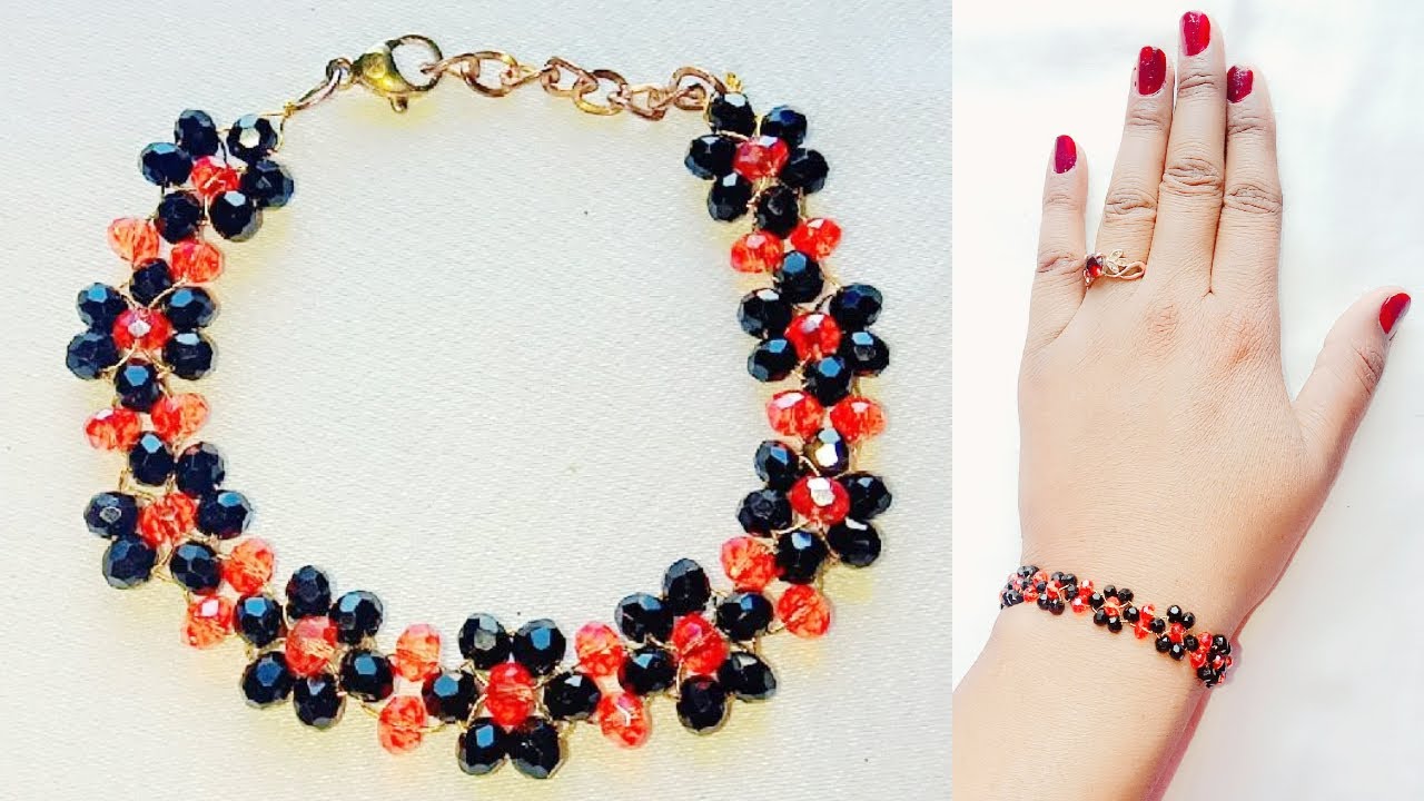 Making Beautiful Crystal Beads Bracelet | Handmade Bracelet | Latest ...