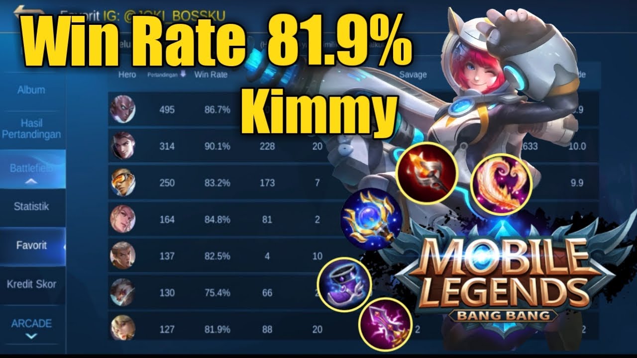 WIN RATE 81,9% KIMMY TOP PRO PLAYER MOBILE LEGENDS - YouTube