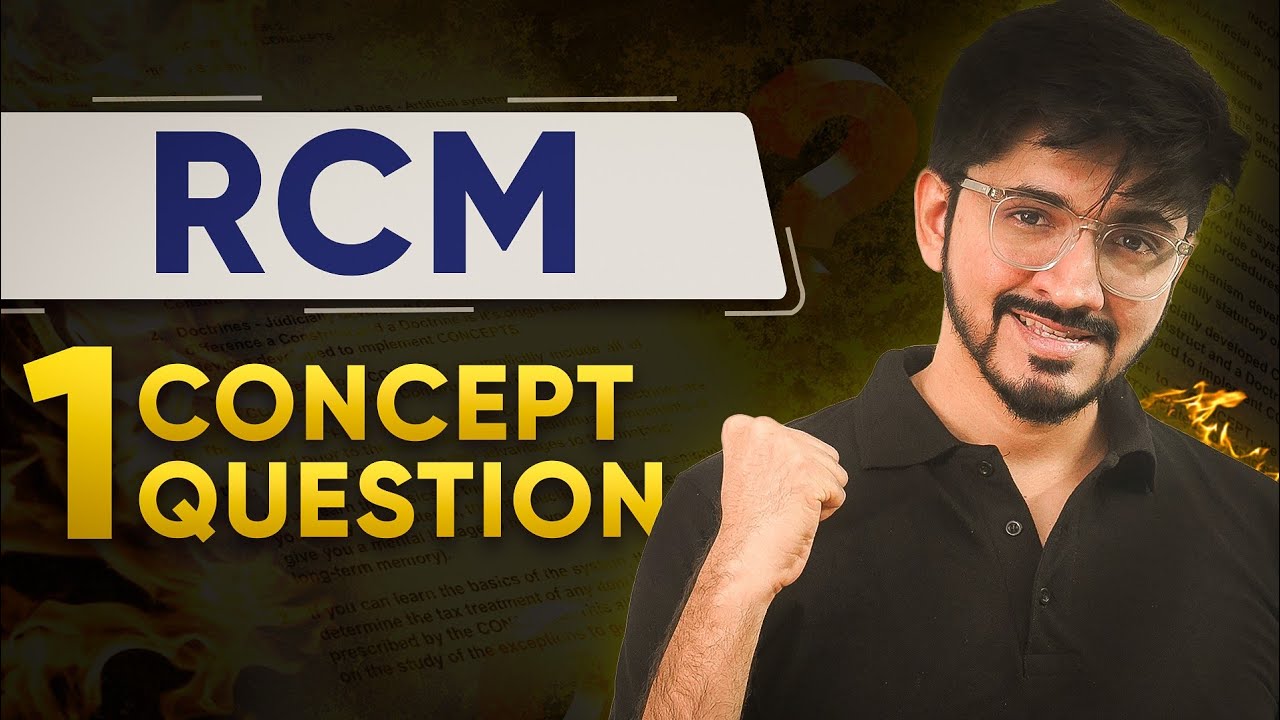 RCM - ONE CONCEPT ONE QUESTION | MOST IMPORTANT QUESTIONS IN IDT/RCM ...