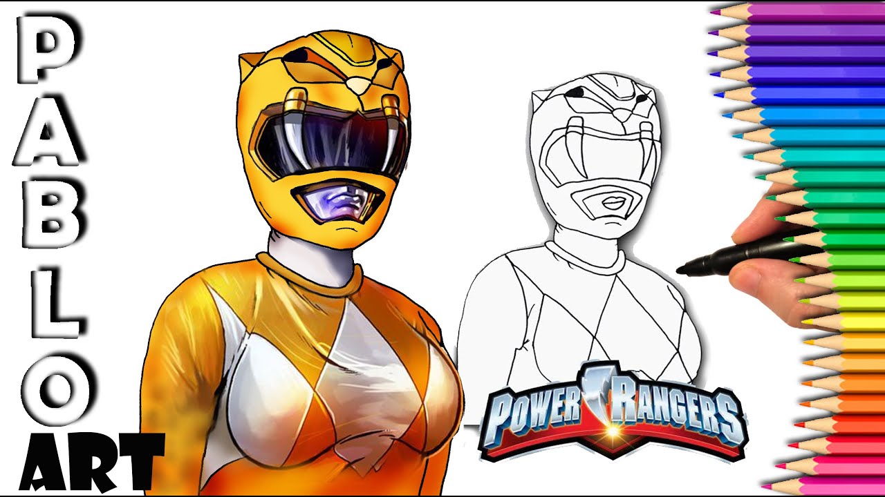 How to draw Yellow Ranger - Power Rangers | Learn to Draw step by step ...