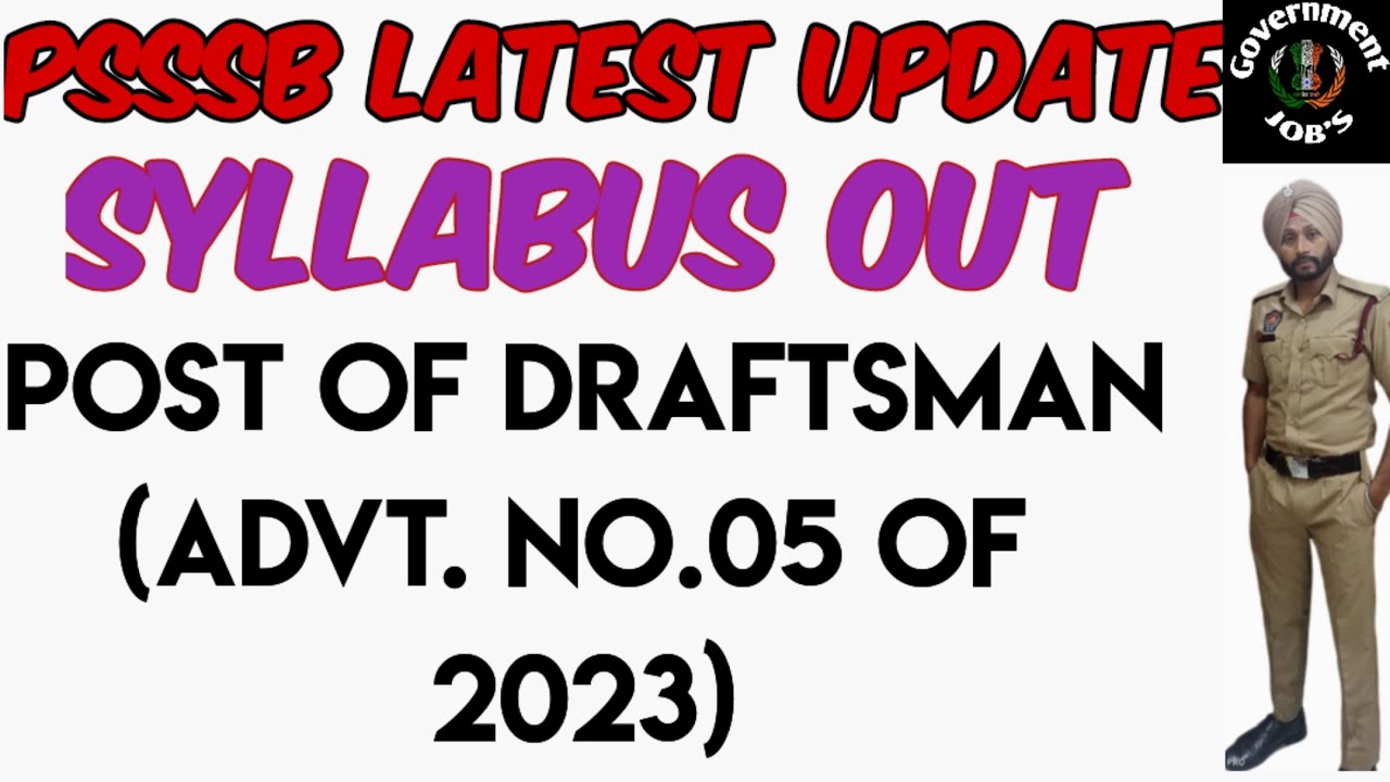PSSSB OUT SYLLABUS Post of Draftsman (Advt. No.05 of 2023) - YouTube