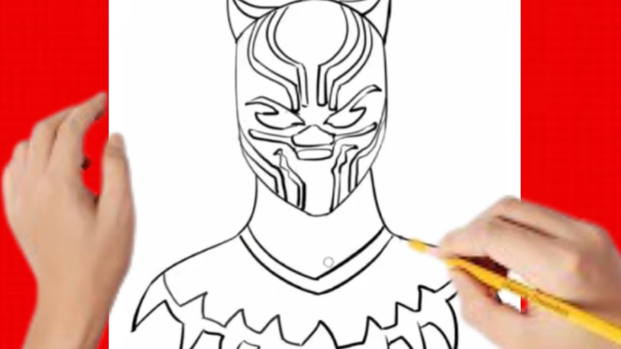 COMO DESENHAR O PANTERA NEGRA EM 3 MINUTOS PASSO A PASSO - YouTube