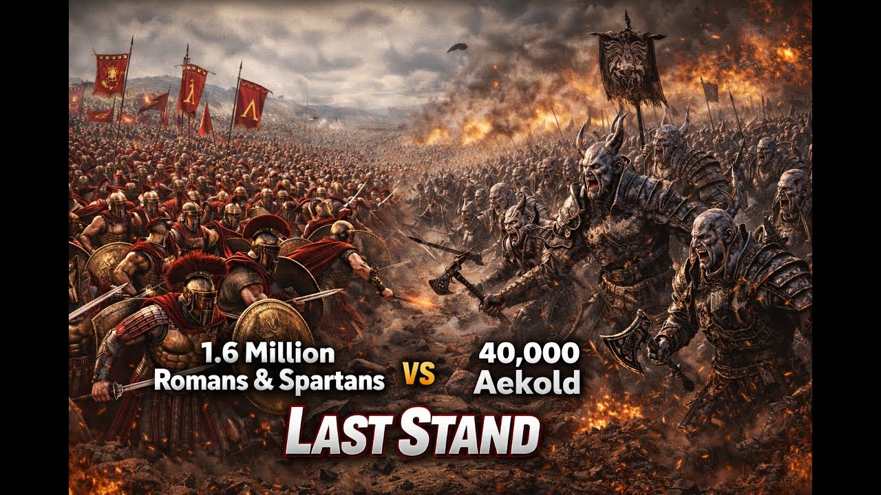 1.6 Million Romans & Spartans vs 40,000 Aekold – Last Stand | UEBS 2 # ...