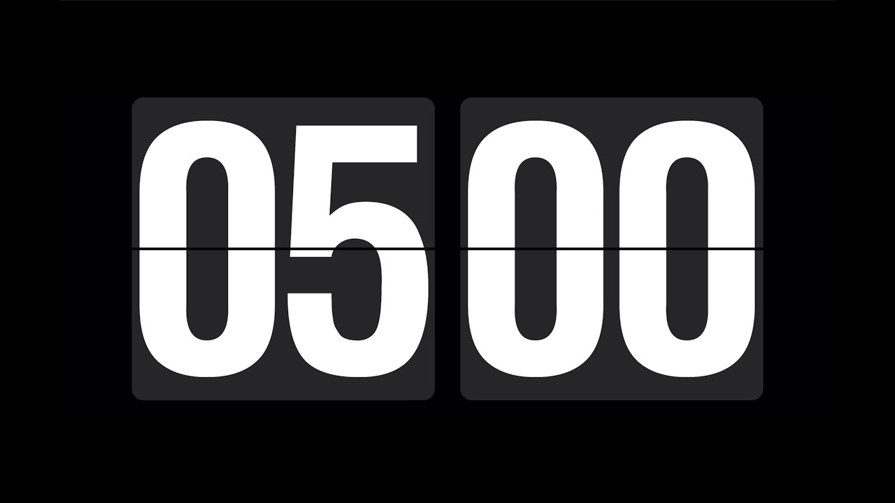 5 minute countdown, Timer & alarm flip clock. - YouTube