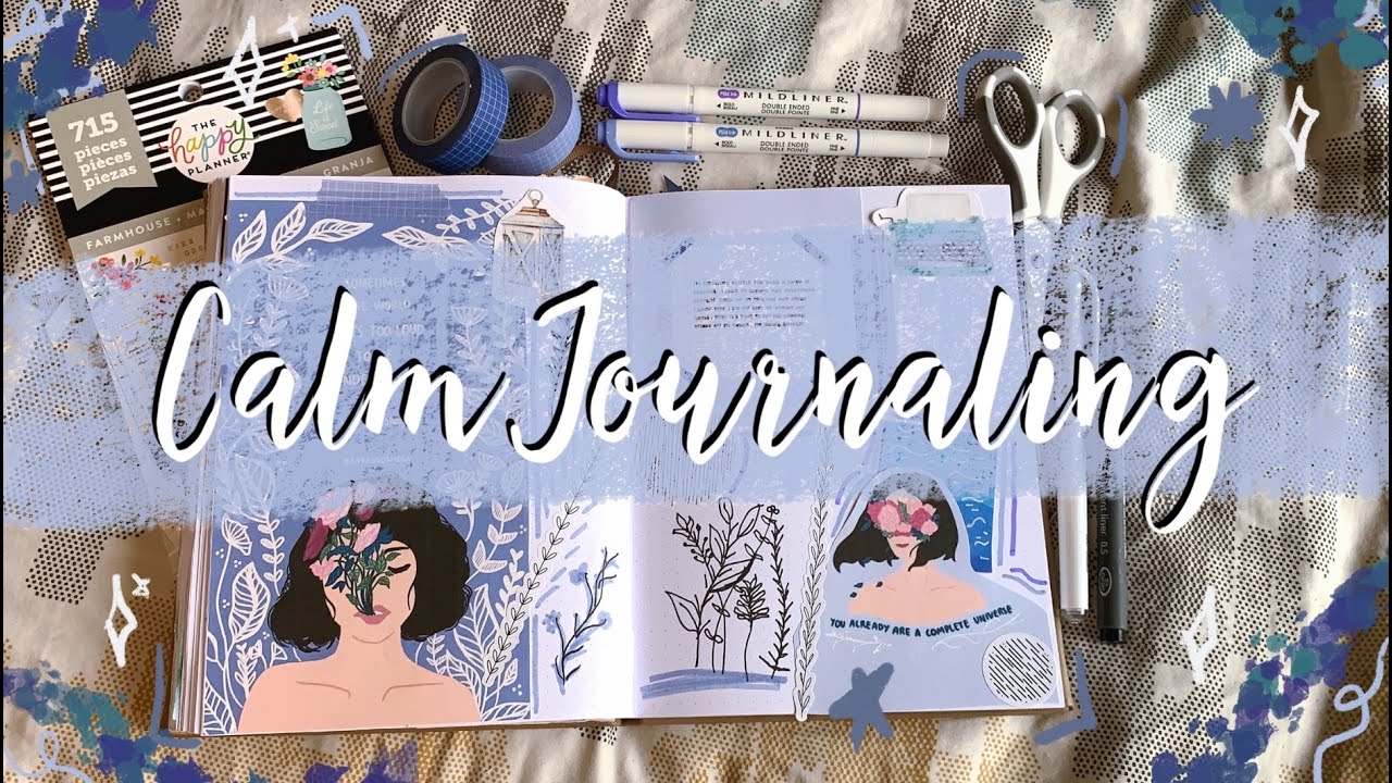 Calm Journaling || Aesthetic Spreads and Relaxing Music - YouTube