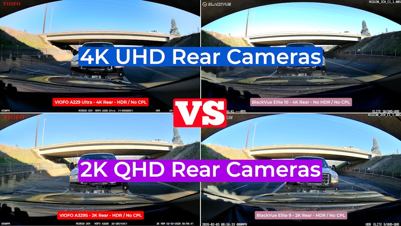 4K UHD vs 2K QHD - Dash Camera Rear Camera Video Samples - YouTube