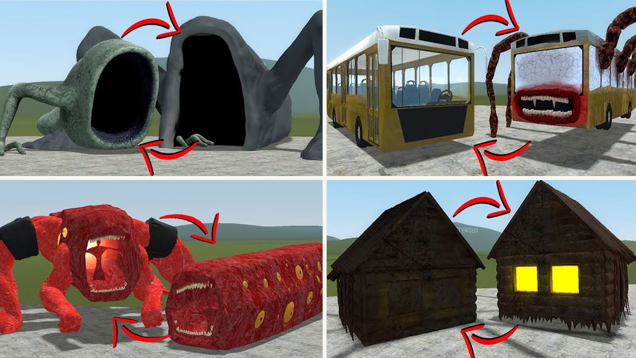 EVERYTHING TURNED INTO MONSTERS: SEA EATER, HOUSE HEAD ,TRAIN EATER VS ...