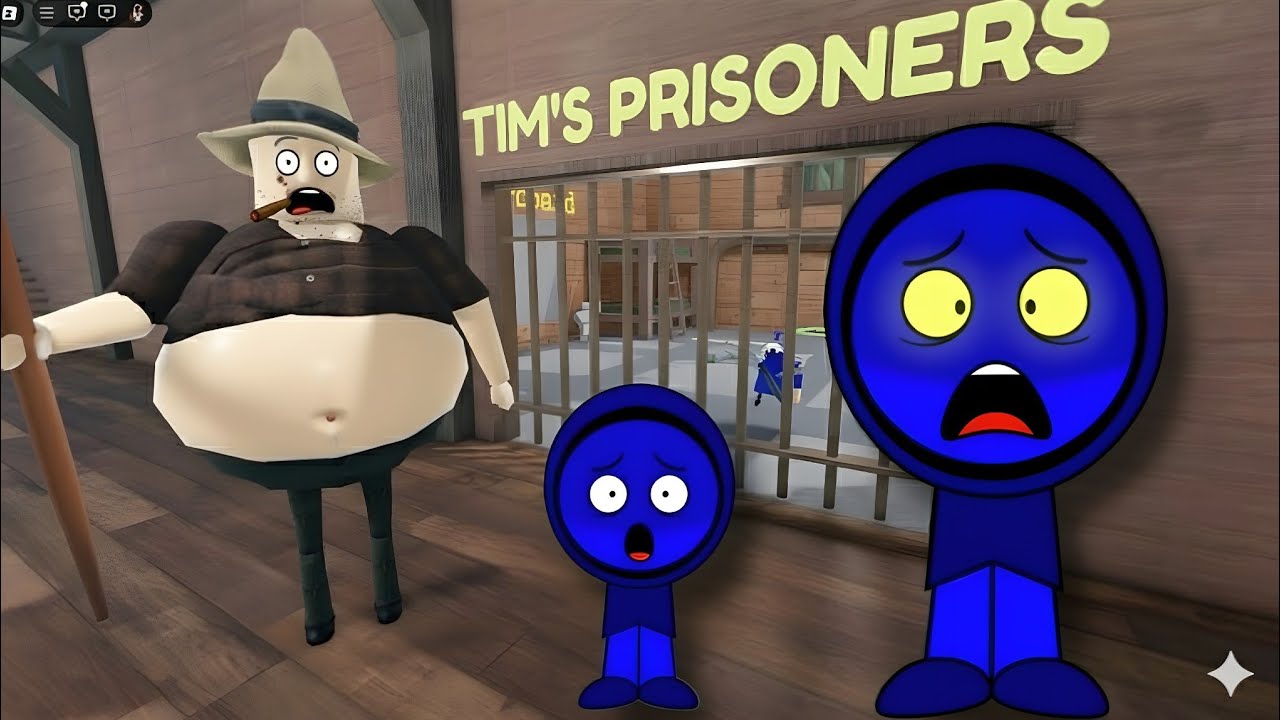 JEVIN BLUE SPRUNKI vs TIM’S PRISON RUN ( NEW ) FULL GAMEPLAY - ROBLOX ...