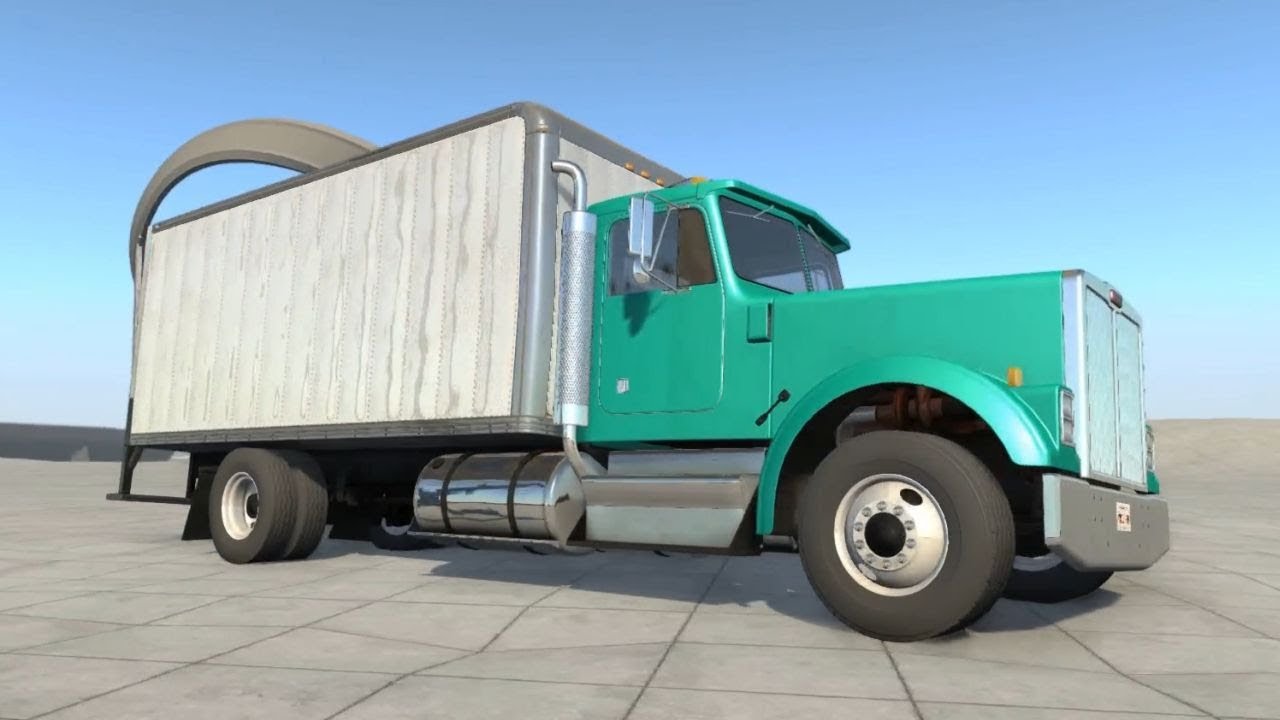BeamNG Drive - Box Truck Transporting 16.8 Tons of Planks - YouTube