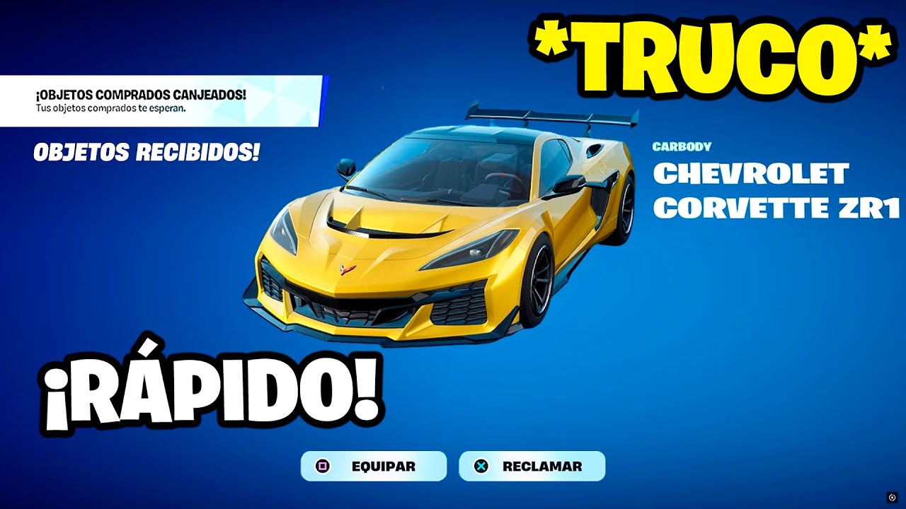 *TRUCO* Como CONSEGUIR MUY RAPIDO el CHEVROLET CORVETTE ZR1 en FORTNITE ...