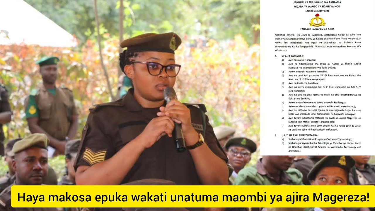 Nafasi za kazi Jeshi la Magereza 2025/2026, epuka haya makosa! - YouTube