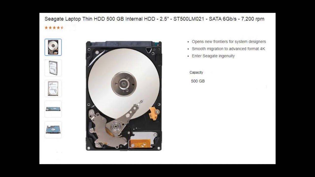 ST500LM021 Seagate Laptop Thin 500GB 7200RPM SATA 6Gbps 32MB Cache 2.5 ...