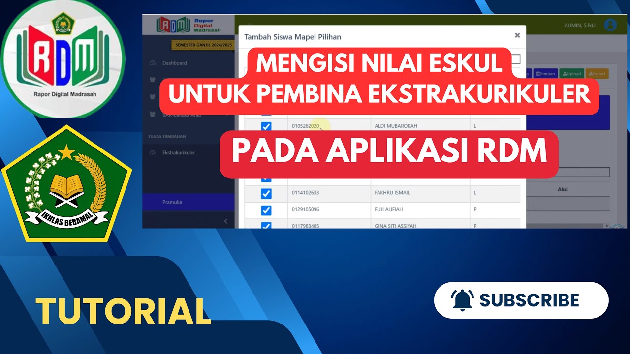 CARA MENGISI NILAI EKSTRAKURIKULER PADA APLIKASI RAPORT RDM - YouTube