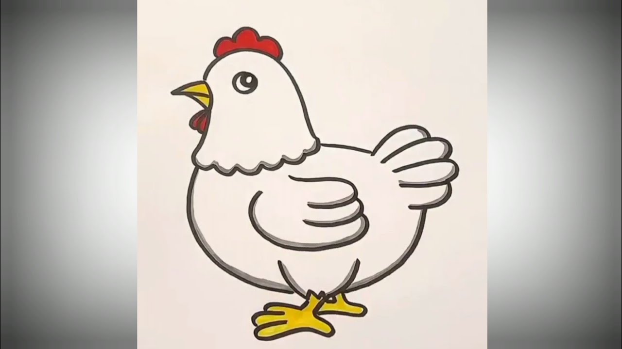 Hen Drawing // How to draw Hen step by step - YouTube