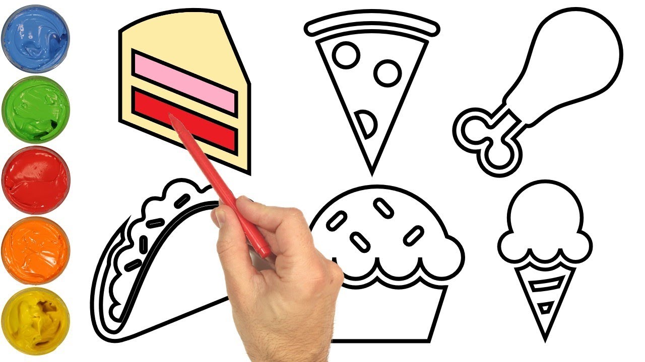 Color and Learn FOOD | Drawing, Painting & Coloring for Kids & Toddlers ...