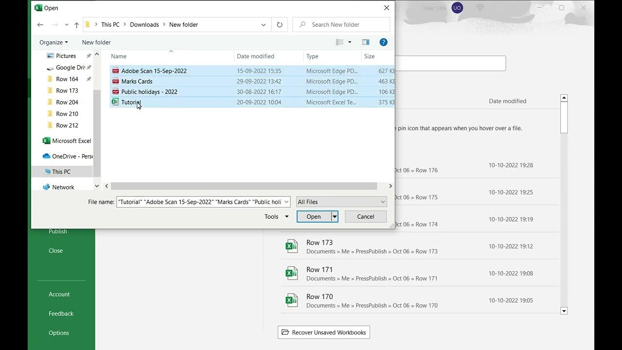 How to copy file names into Excel - YouTube