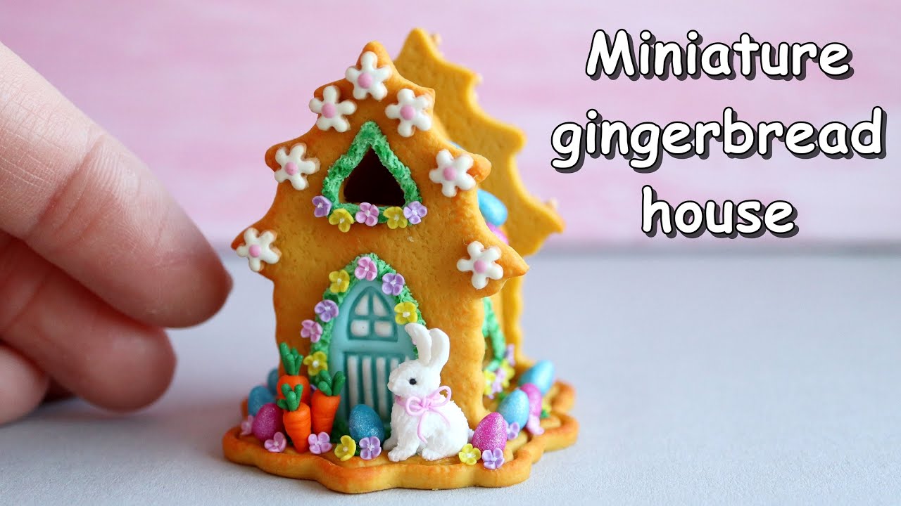 Miniature gingerbread house💛Polymer clay - YouTube