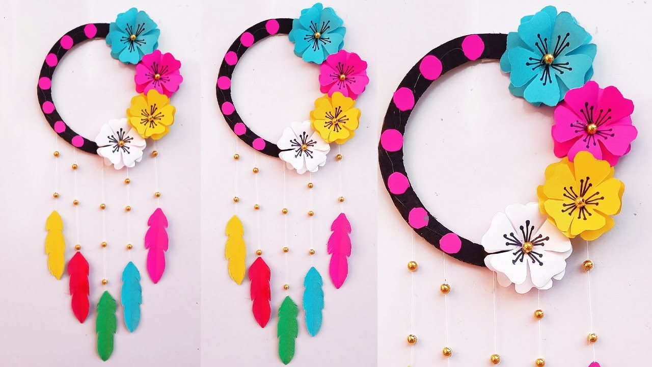 a4 Nirmana/biththi sarasili nirmana/paper flower wall decor/paper wall ...