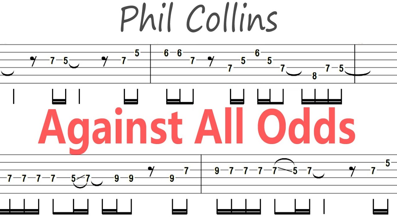 Phil Collins - Against All Odds / Guitar Solo Tab+BackingTrack - YouTube
