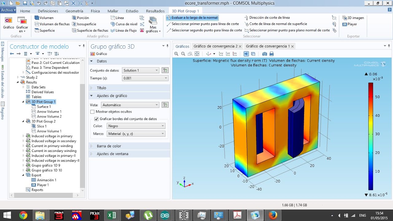 Magnetic Flux Density COMSOL - YouTube