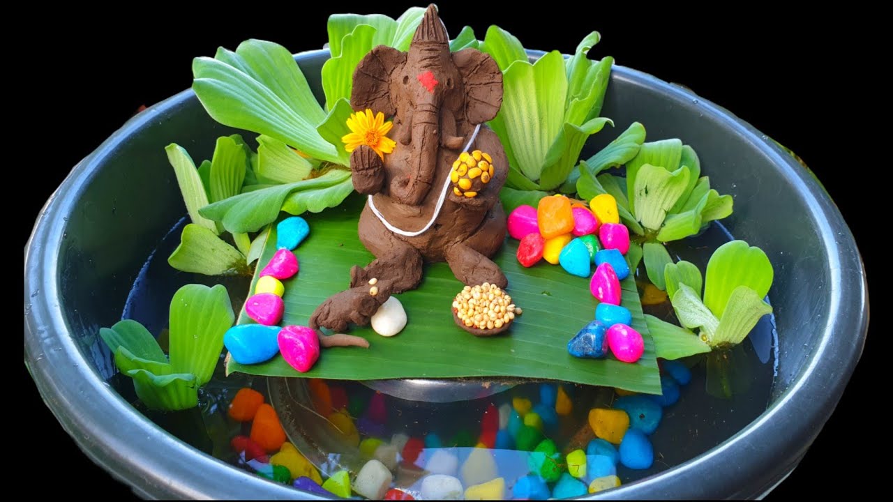 Eco Friendly Ganesh making Easy with clay | Easy Ganesh making process ...