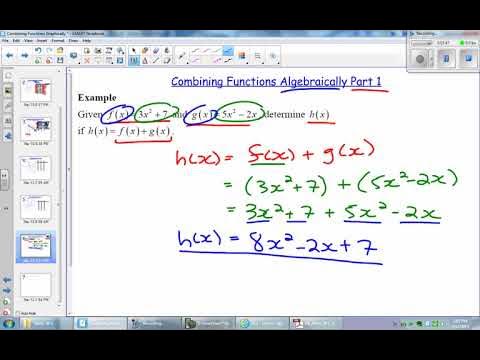 Lesson 2a - Combining Functions Algebraically Part 1 - YouTube