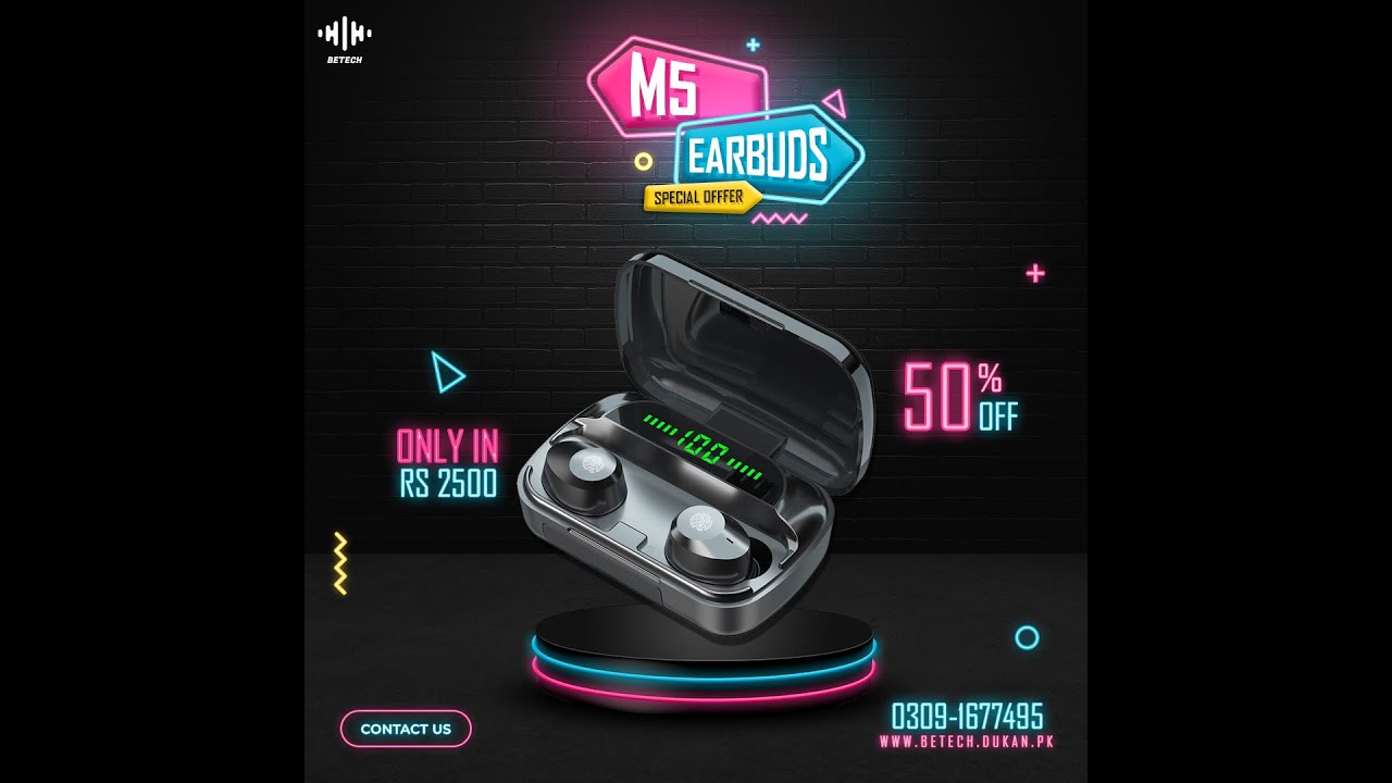 M5 Bluetooth Earbuds High Quality Wireless only in Rs 2500 - YouTube