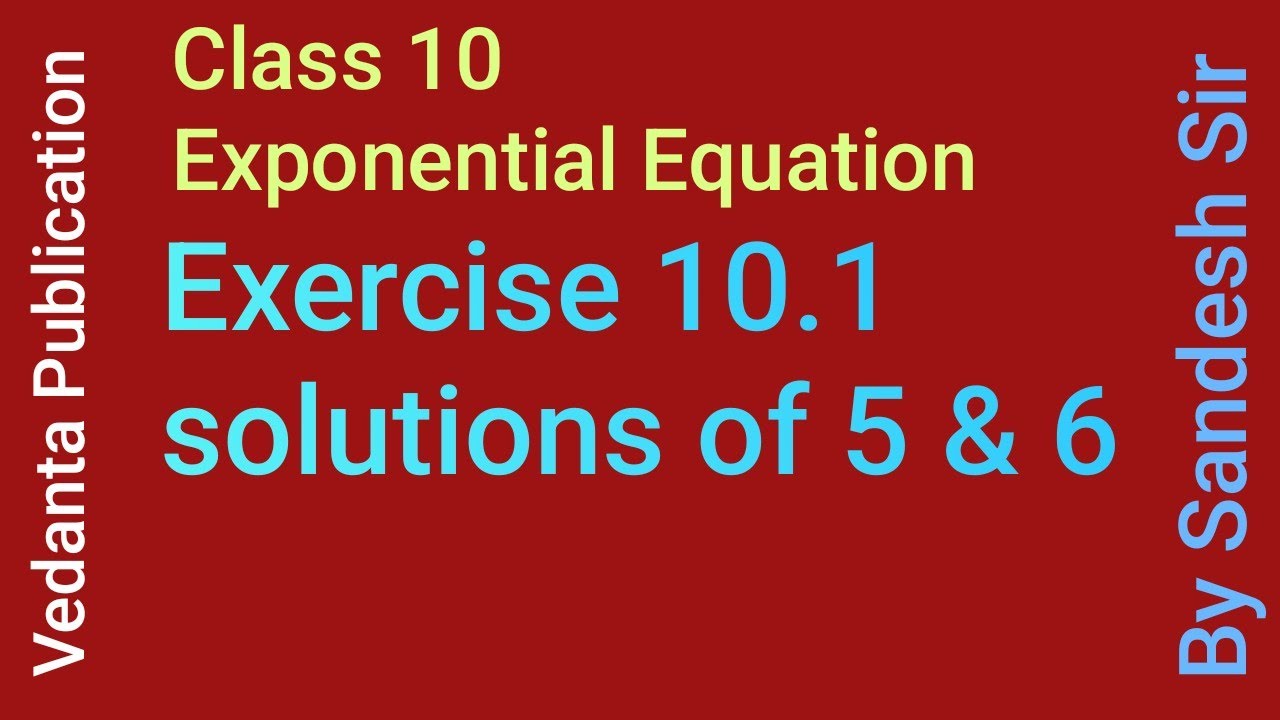 Vedanta Publication class 10 Exponential Equation solutions.part 2 ...