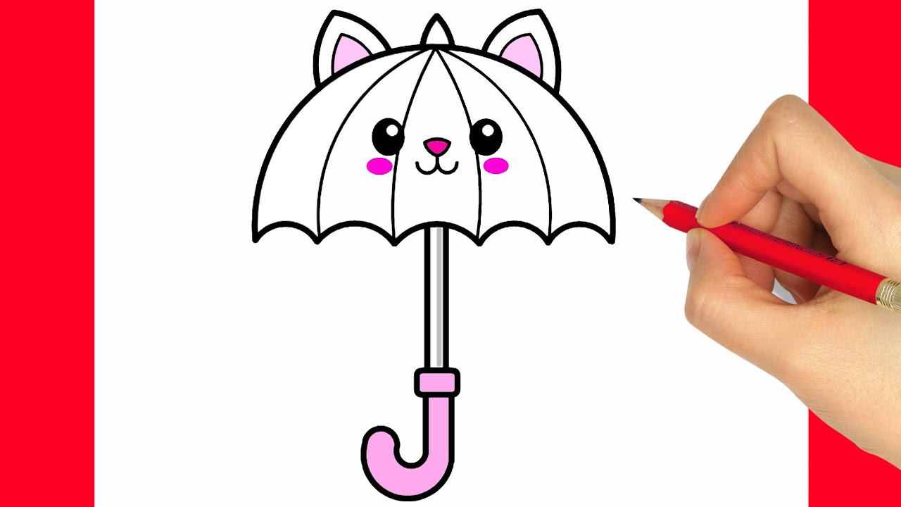 HOW TO DRAW A UMBRELLA EASY - YouTube