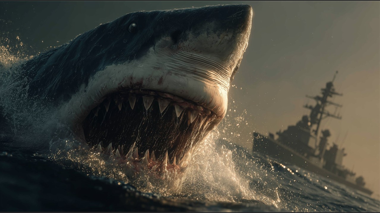 25-Meter MEGALODON Destroys Military Warship | Epic Deep Sea Attack ...