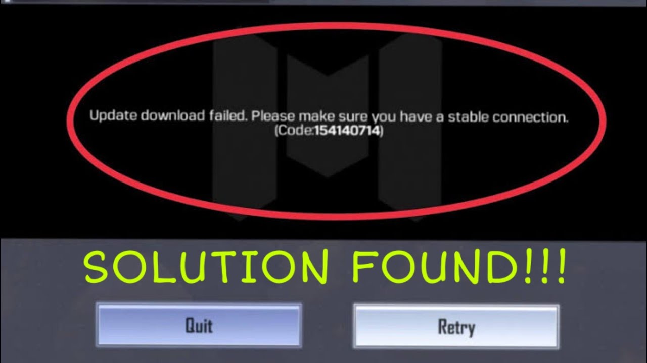 Call of Duty Mobile Fix | Update Download Failed | Solution Found ...