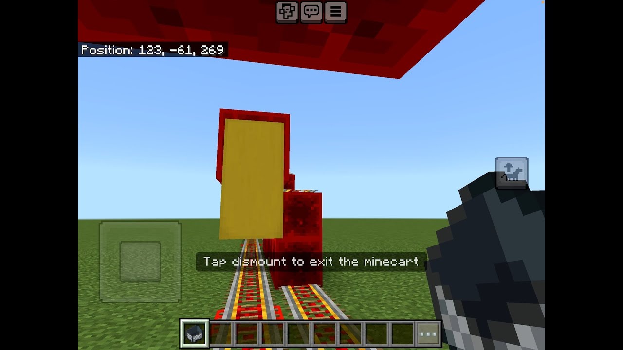 Riding the multicolour banner redstone rollercoaster - Minecraft Pocket ...