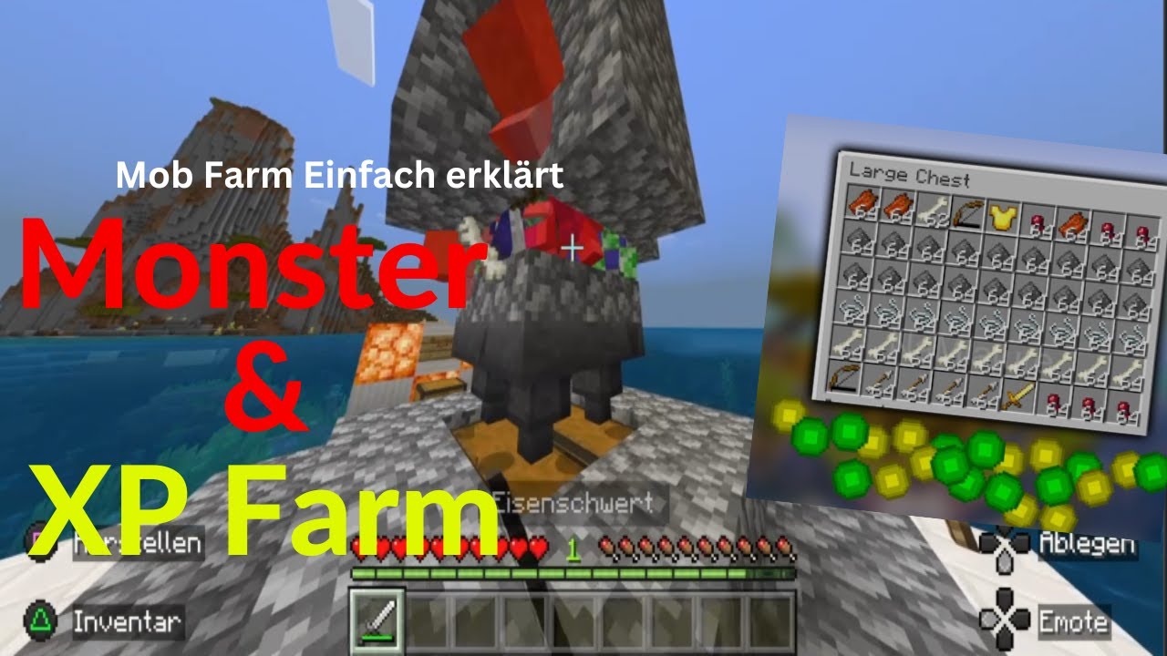 Monsterfarm bauen | Einfach erklärt | Minecraft Bedrock 1.19 - YouTube