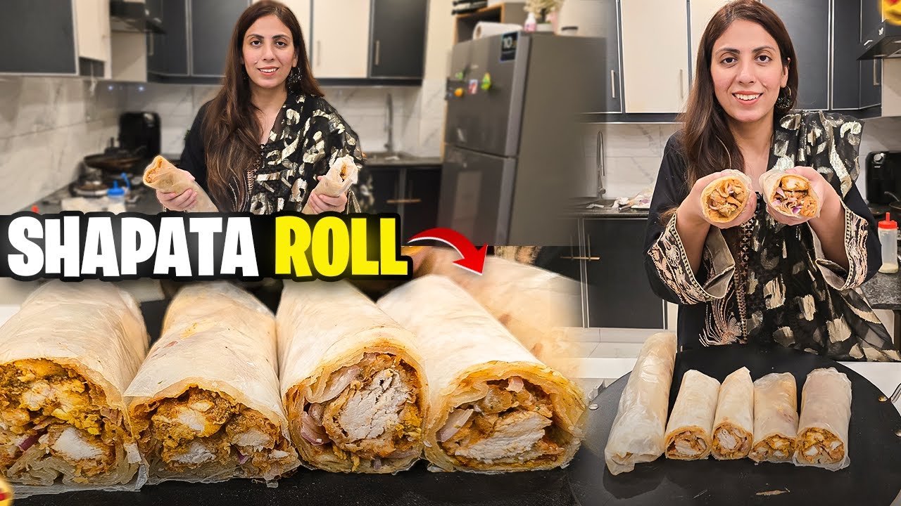 Lahore Viral Famous Shapata Roll Recipe l Tasty Chicken Roll Recipe By ...