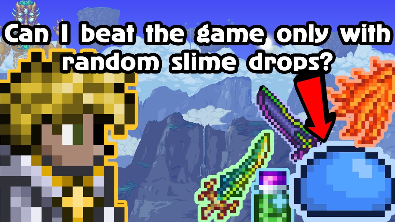 Can I Beat Terraria Only With Random Slime Drops? - YouTube
