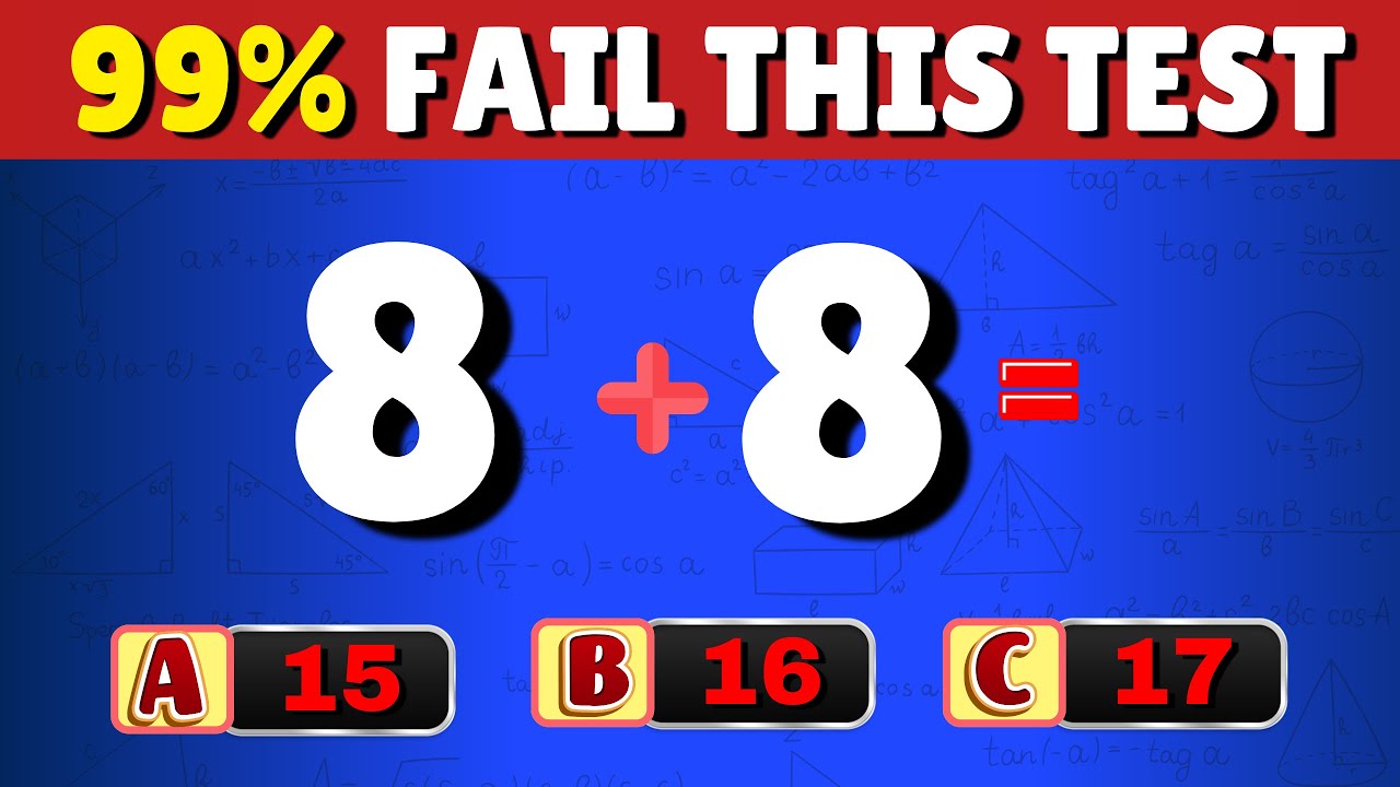 99% fail on this math test ️🧠 impossible quiz 🧠 - YouTube