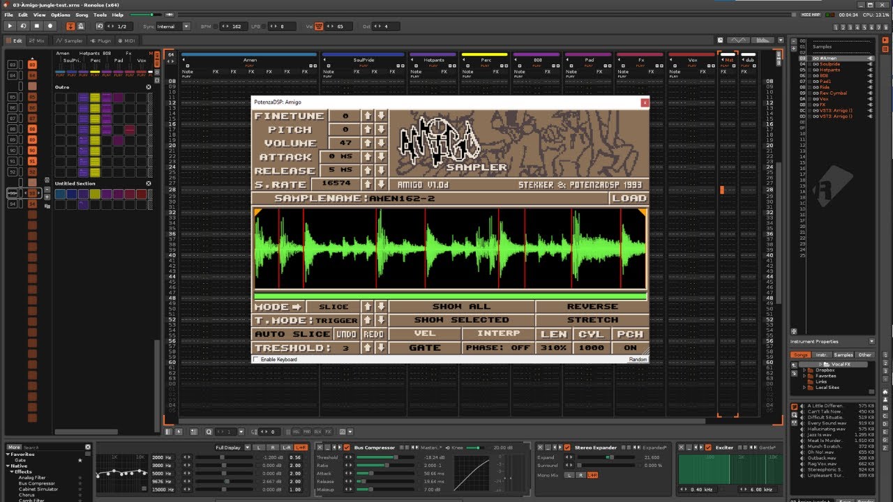 Classic 90s Jungle with renoise and Amigo Sampler VST - YouTube
