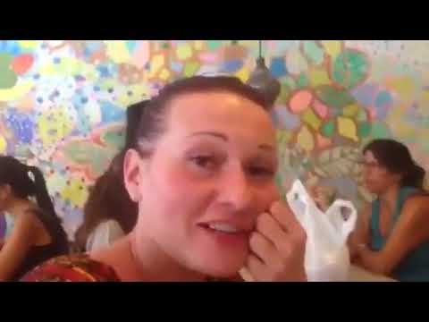 Girl gets huge stuffed belly after overeating on vacation