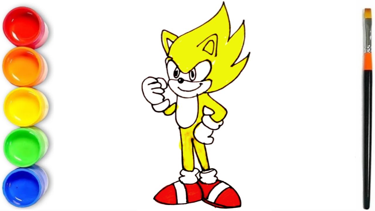 How to draw Super Sonic, Super Sonic Drawing, Super Sonic - YouTube