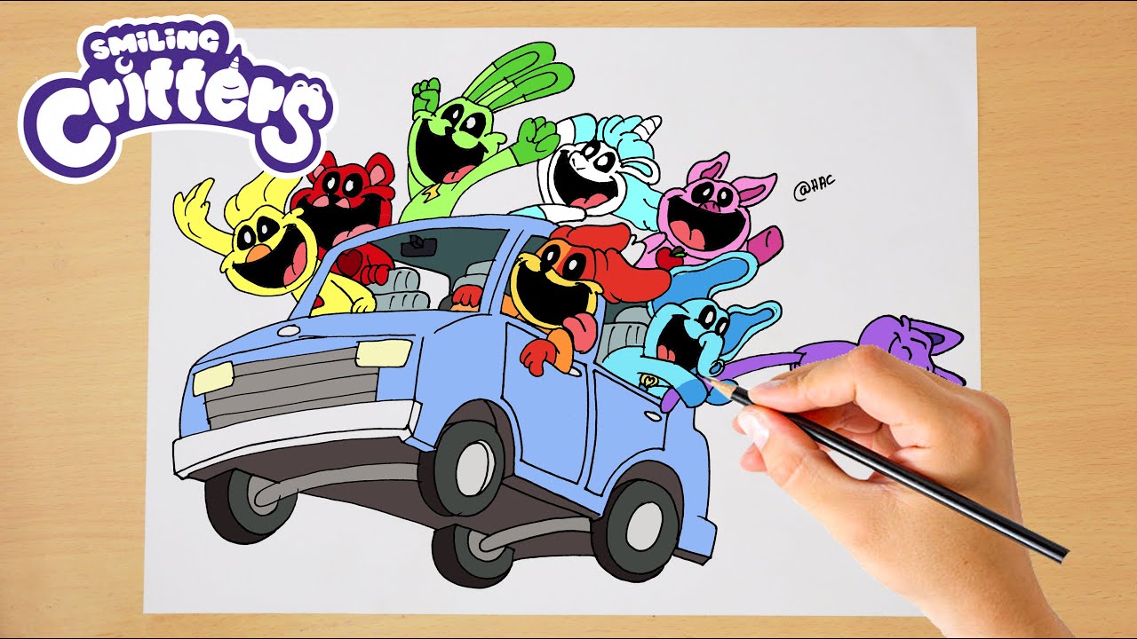 How to Draw All Smiling Critters in Car | Poppy Playtime Chapter 3 ...