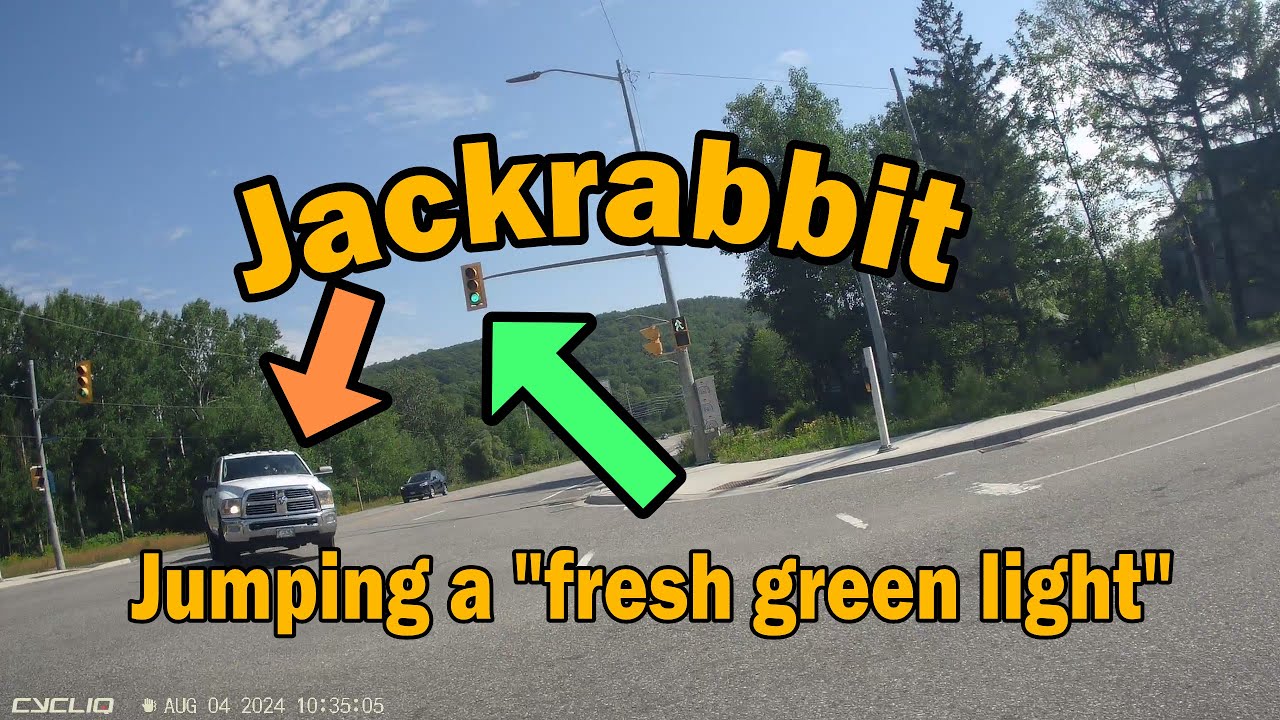 Jackrabbit at light causes close call - YouTube