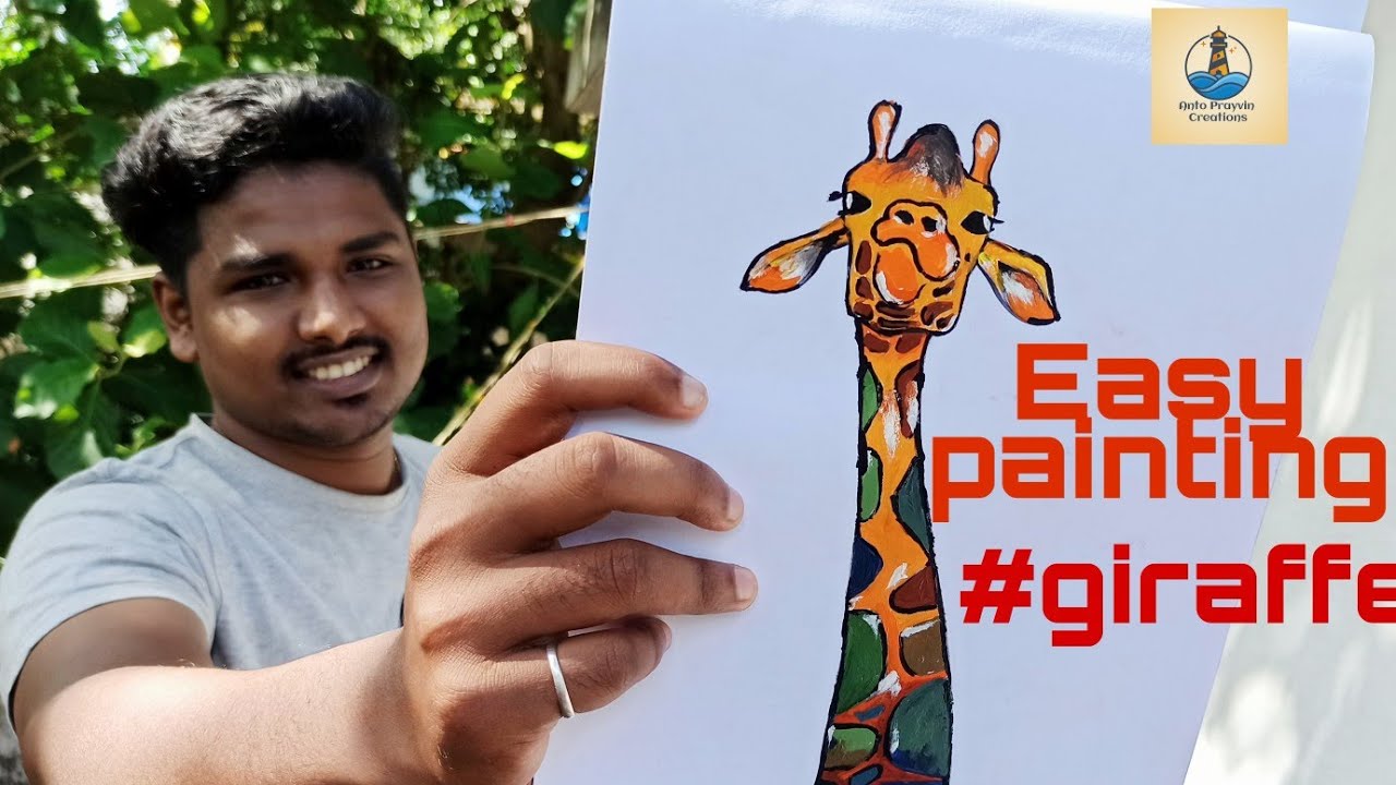 Easy painting | giraffe painting| how to easily paint giraffe| tutorial ...