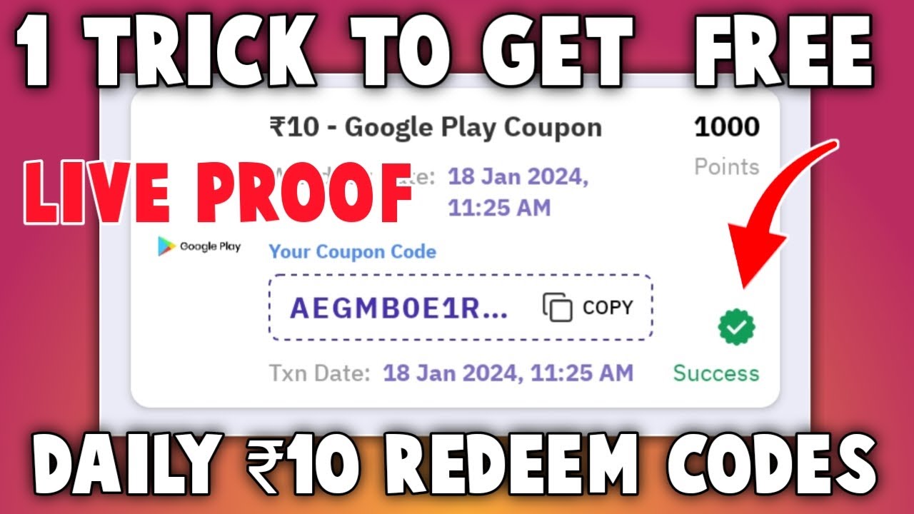 Only One Trick To Get Free₹10 Redeem Codes Everydays ll Daily Get Free ...