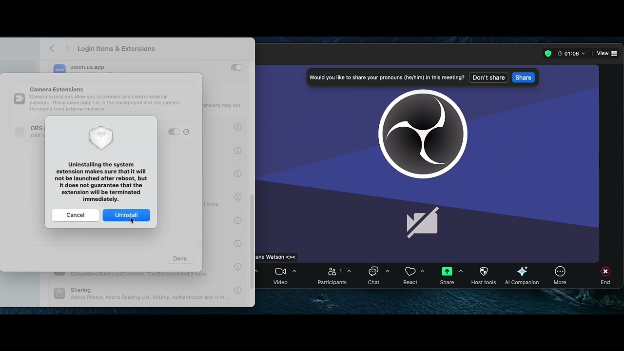 How to remove the OBS virtual camera after the OBS application has been ...