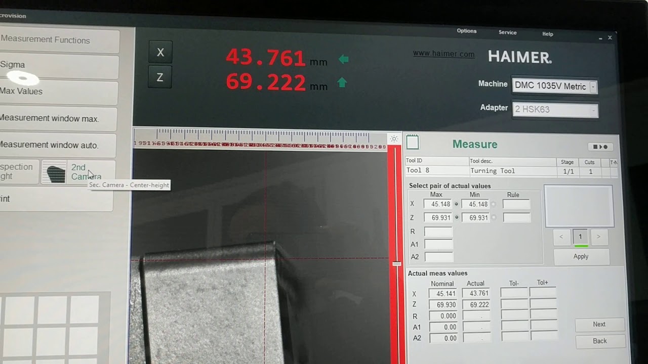 HAIMER Microset - Pneumatic Indexing & 2nd Camera - YouTube